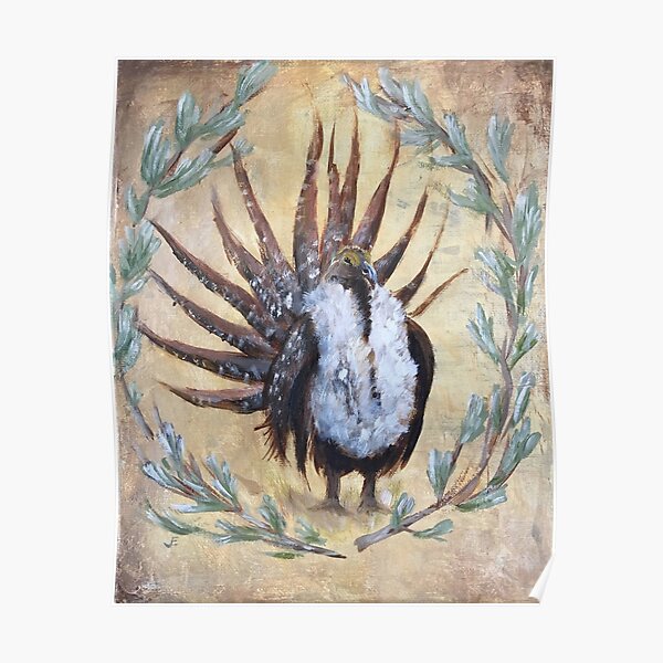 "Sage grouse and Sagebrush Artwork by Jolene Edwards" Poster for Sale ...