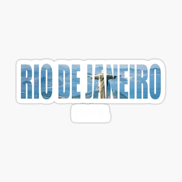 "Rio De Janeiro text with image " Sticker by MJYstudio | Redbubble