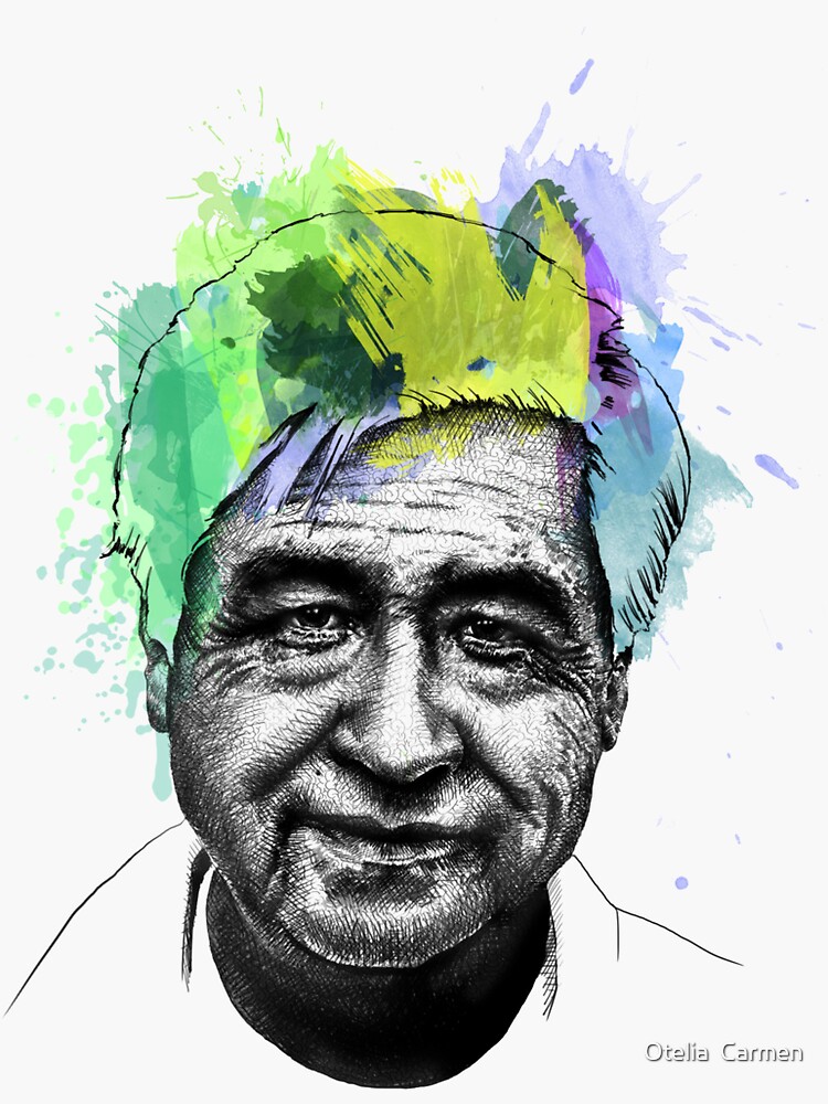 "Cesar Chavez Portrait Art" Sticker for Sale by Otelia Carmen | Redbubble