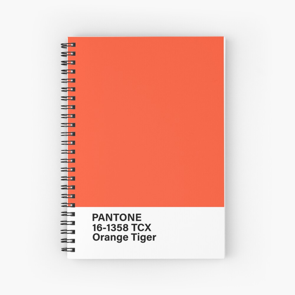 "PANTONE 16-1358 TCX Orange Tiger, orange color" Spiral Notebook by ...