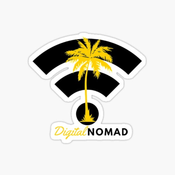 "A Digital Nomad (gold)" Sticker by Attainableart | Redbubble