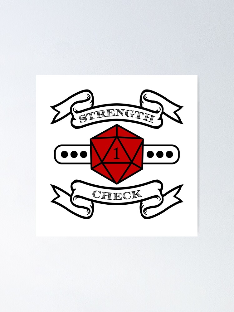 "Strength Check - 1 - Black/Red" Poster for Sale by Daggerton | Redbubble