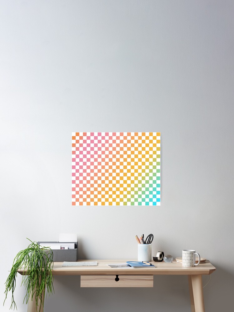 "colorful rainbow checks checkered checkerboard aesthetic pattern ...