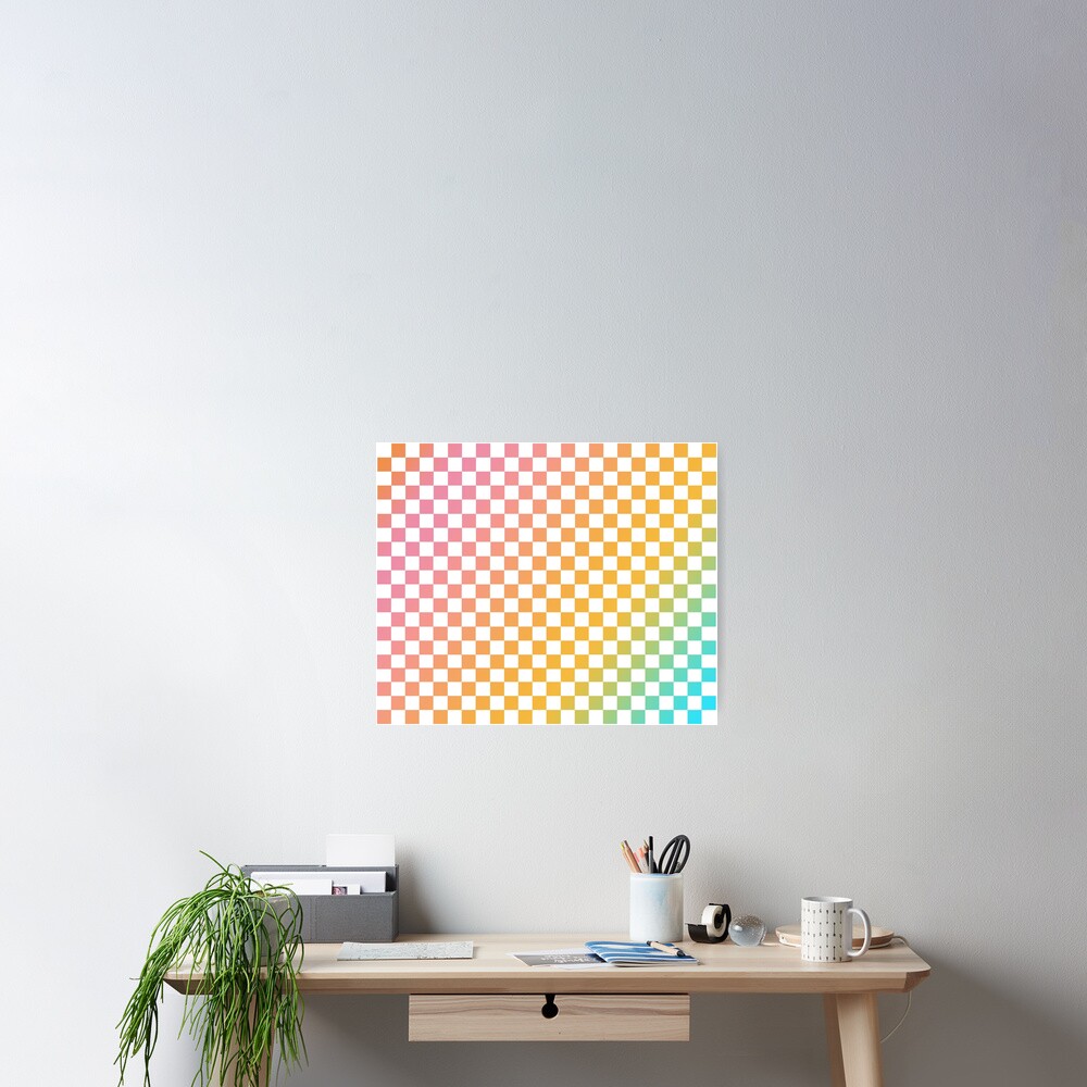 "colorful rainbow checks checkered checkerboard aesthetic pattern ...