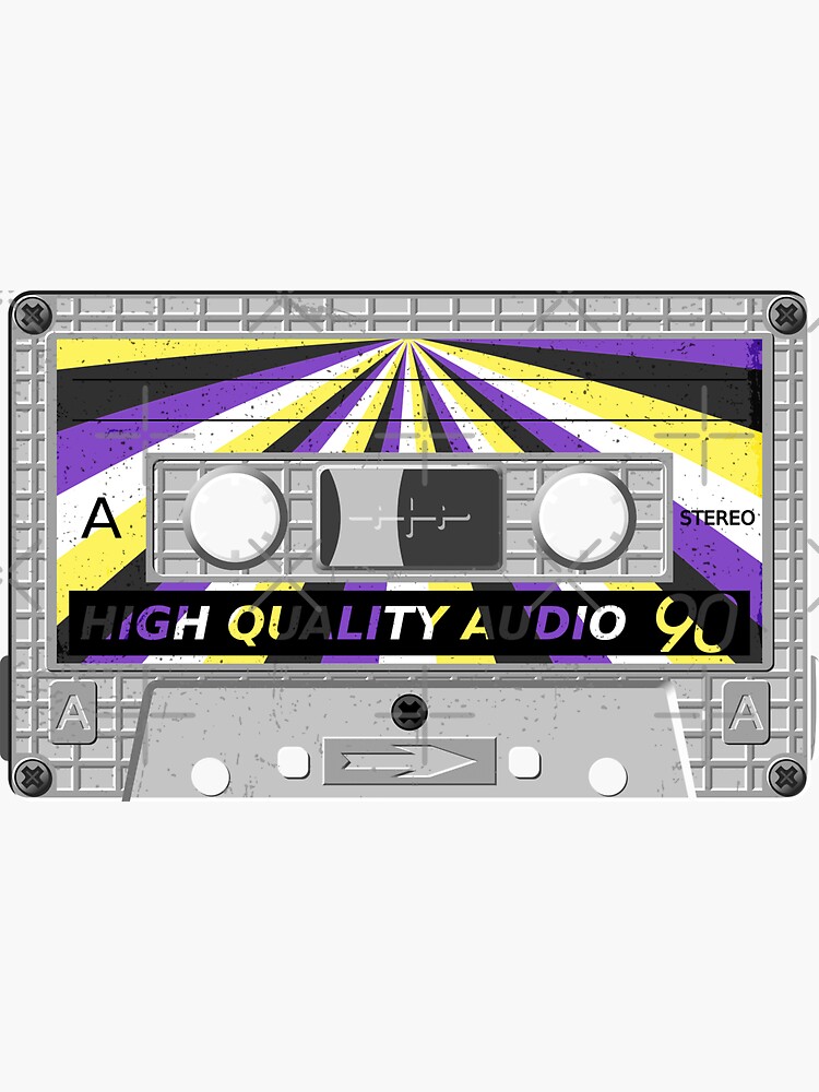 "Non-Binary Tape Cassette" Sticker by JunoJuniper | Redbubble