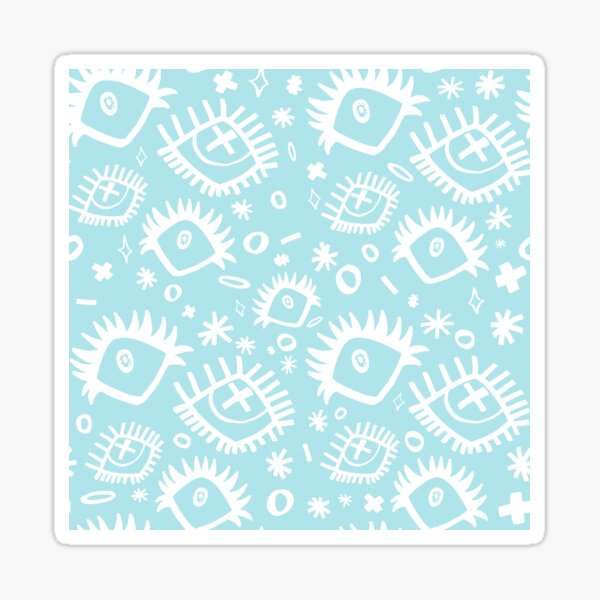 "Light Blue and White Trippy Eye Doodle Pattern (Drawn With Sharpie ...