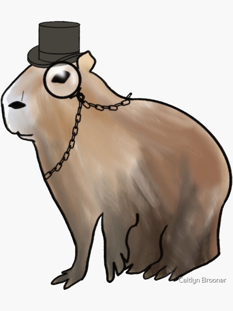 "Capybara in Top hat" Sticker for Sale by crbroone | Redbubble