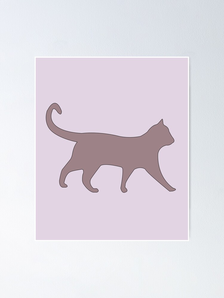 "simple pink cat design " Poster for Sale by SpotlightOnline | Redbubble
