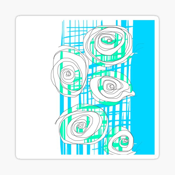 "Culture Mosaic Floral White Turquoise Blue " Sticker for Sale by ...