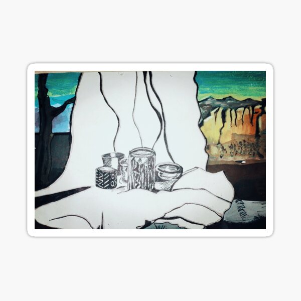 "Pots on Dali background. " Sticker by Vimtovix | Redbubble