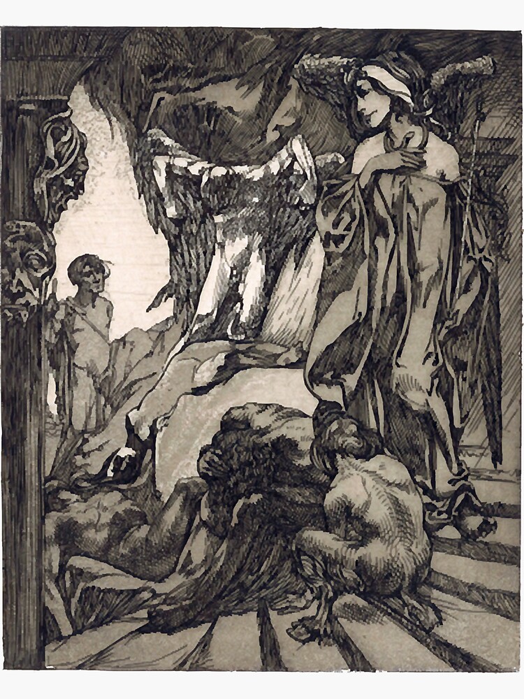 "Oedipus and the Sphynx " Sticker by inhthong58 | Redbubble