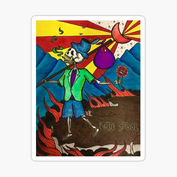 "The Fool Tarot " Sticker by TheRiZart | Redbubble