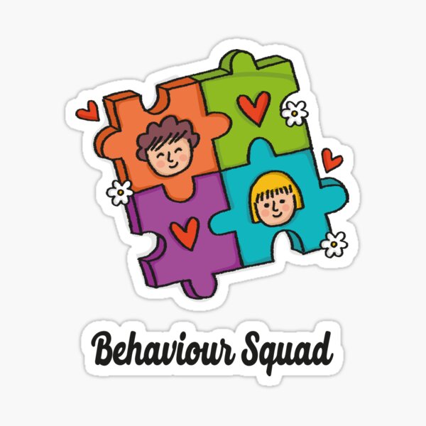 "Behavior Squad Funny Autism Autism Awareness Month Sayings" Sticker by ...