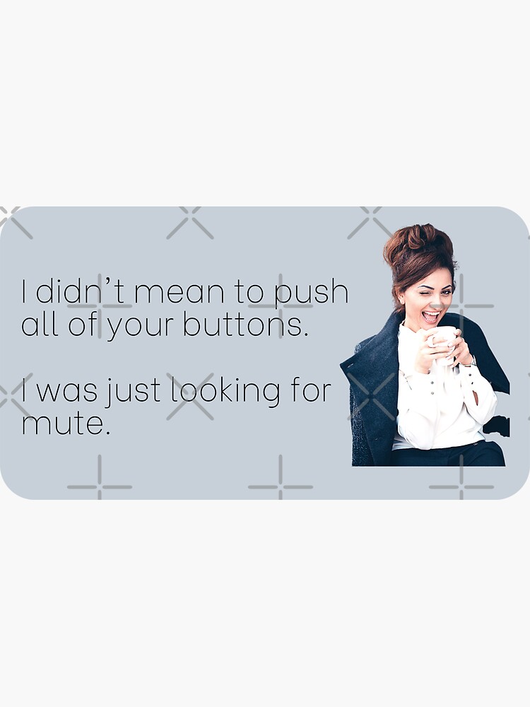 "Mute button | funny quotes | winky face" Sticker by Will-buy | Redbubble