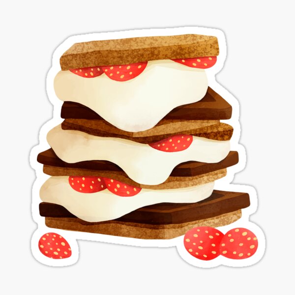 "Strawberry and Chocolate Marshmallow Smores" Sticker by NiftyTrinket ...