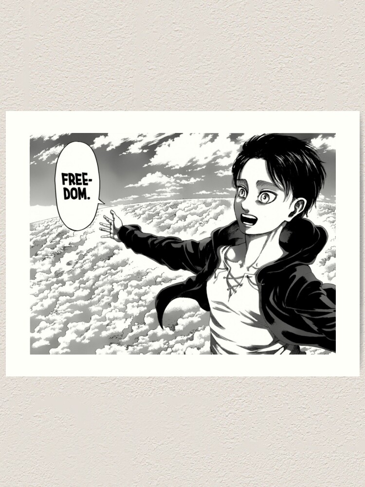 "Eren Freedom Iconic Manga Panel Attack on Titan Shingeki No Kyojin ...