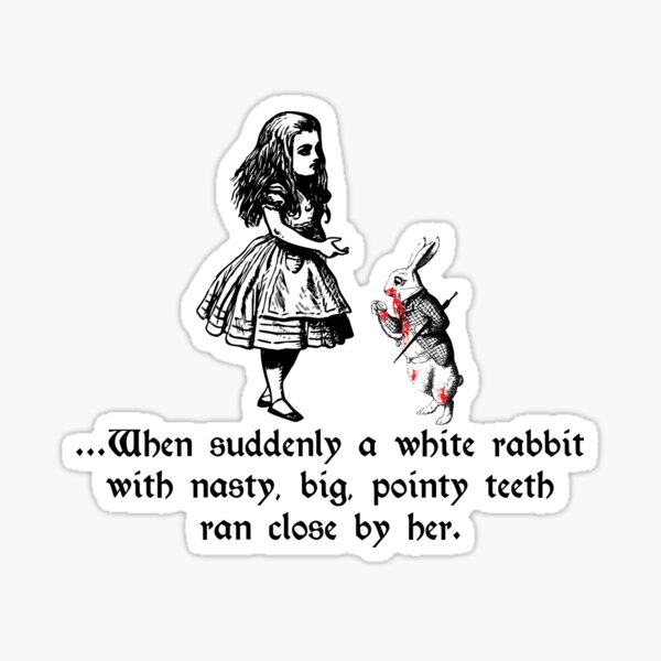 "Monty Python Alice And The Killer Rabbit" Sticker by Bonzo61 | Redbubble