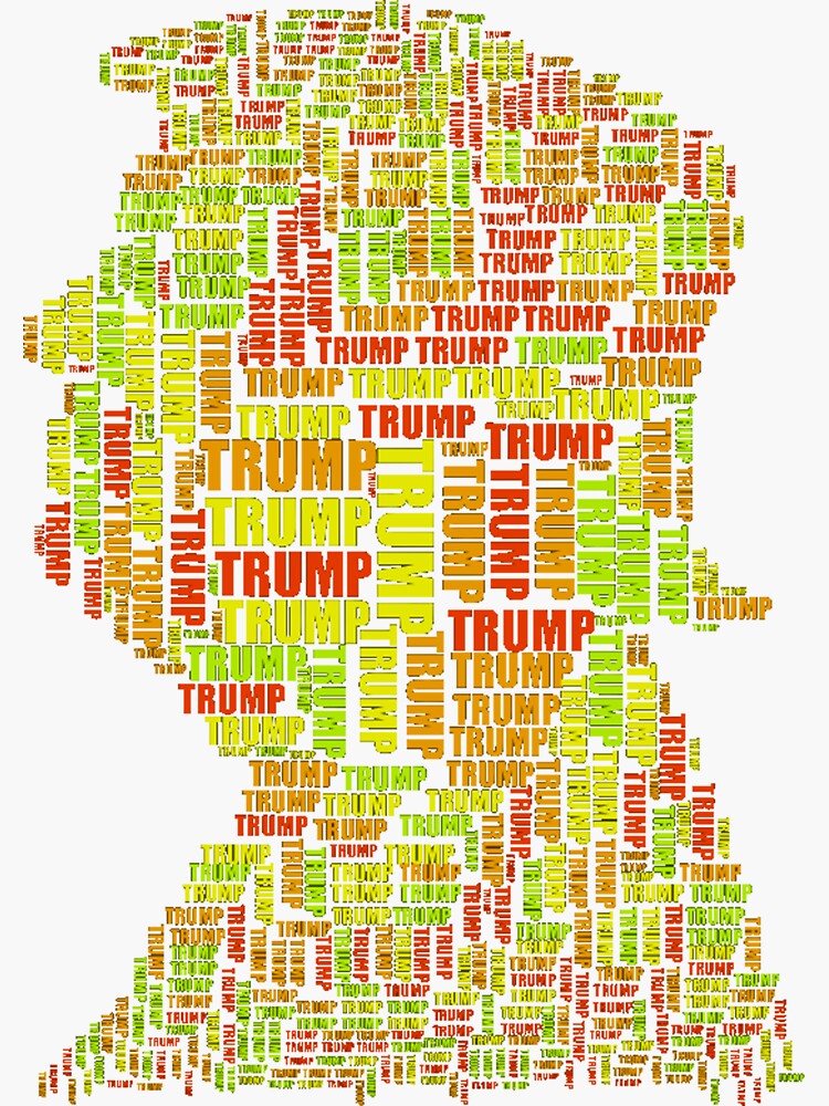 "Trump Profile Word Cloud" Sticker for Sale by OnlyC | Redbubble