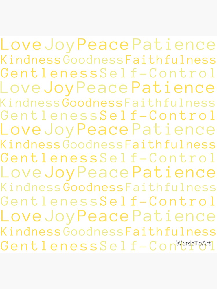 "Fruit of the Spirit | Love, Joy, Peace... in Yellow" Sticker for Sale ...