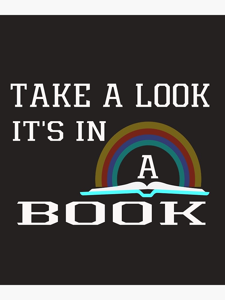 "Take a look it's in a book reading vintage retro rainbow" Poster by ...