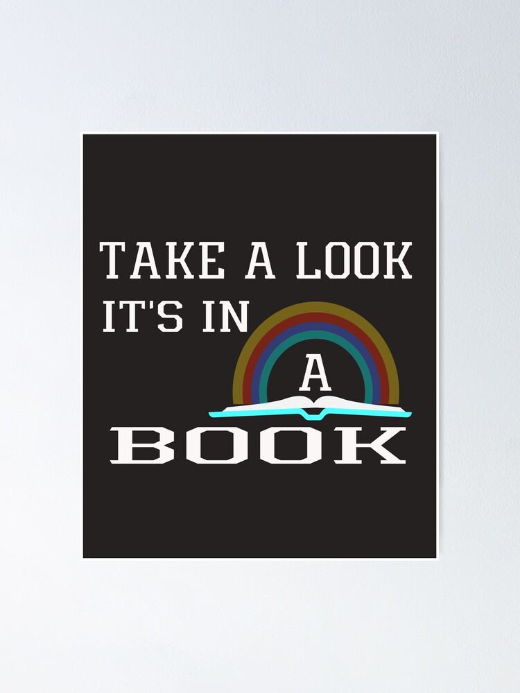 "Take a look it's in a book reading vintage retro rainbow" Poster by ...