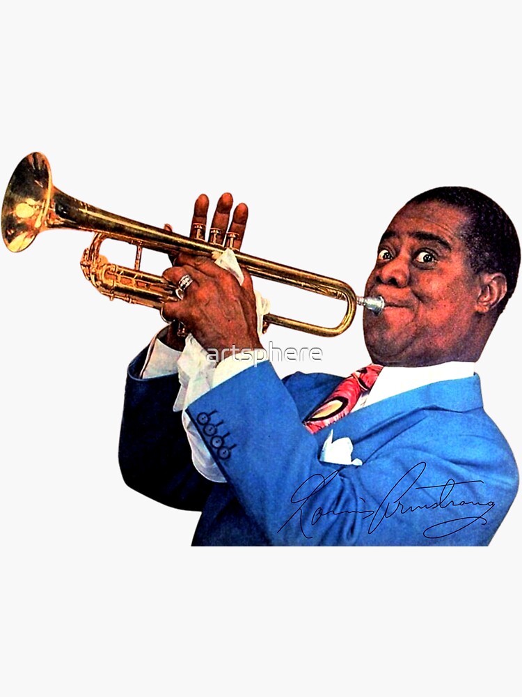 "Louis Armstrong, Jazz Trumpeter, Vocalist" Sticker by artsphere ...