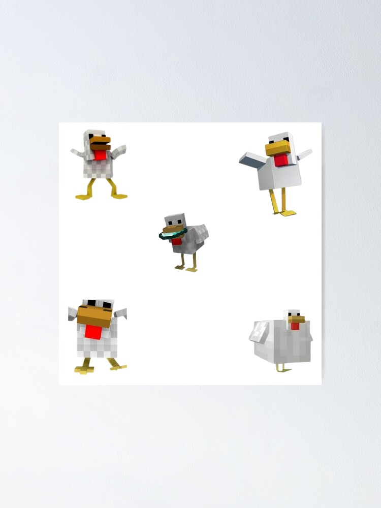 "Pack stickers fat minecraft chicken" Poster for Sale by madraso ...