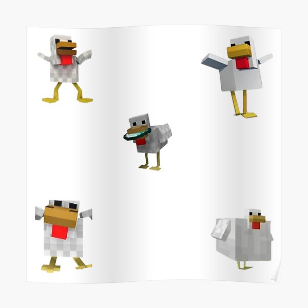 "Pack stickers fat minecraft chicken" Poster for Sale by madraso ...