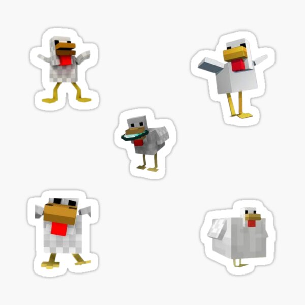 "Pack stickers fat minecraft chicken" Sticker by madraso | Redbubble