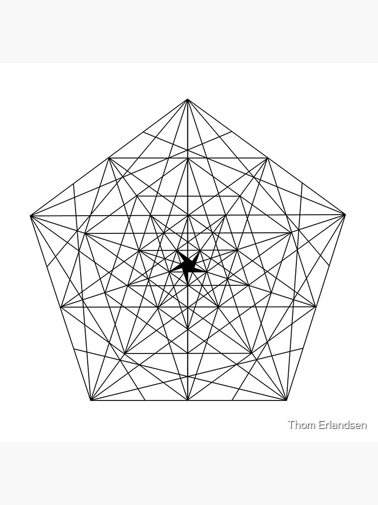 "Abstract Geometry: The Pentagon (Black)" Art Print by Talminator ...