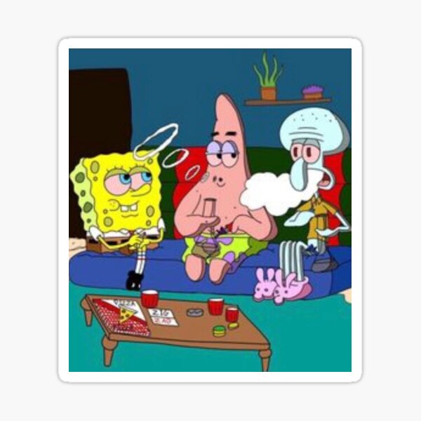 "High SpongeBob and friends " Sticker for Sale by kenitrabenjamin ...