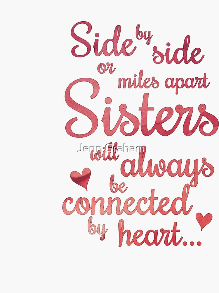 "Sisters Side by Side" Sticker for Sale by Jennstuff | Redbubble