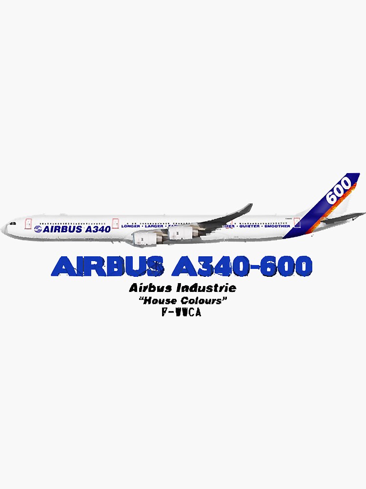 "Airbus A340-600 - Airbus Industrie House Colours " Sticker for Sale by ...