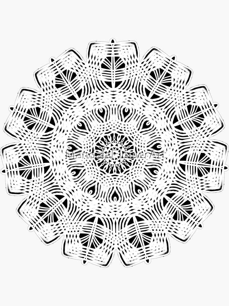 "fine line black and white mandala" Sticker for Sale by kanvisstyle ...