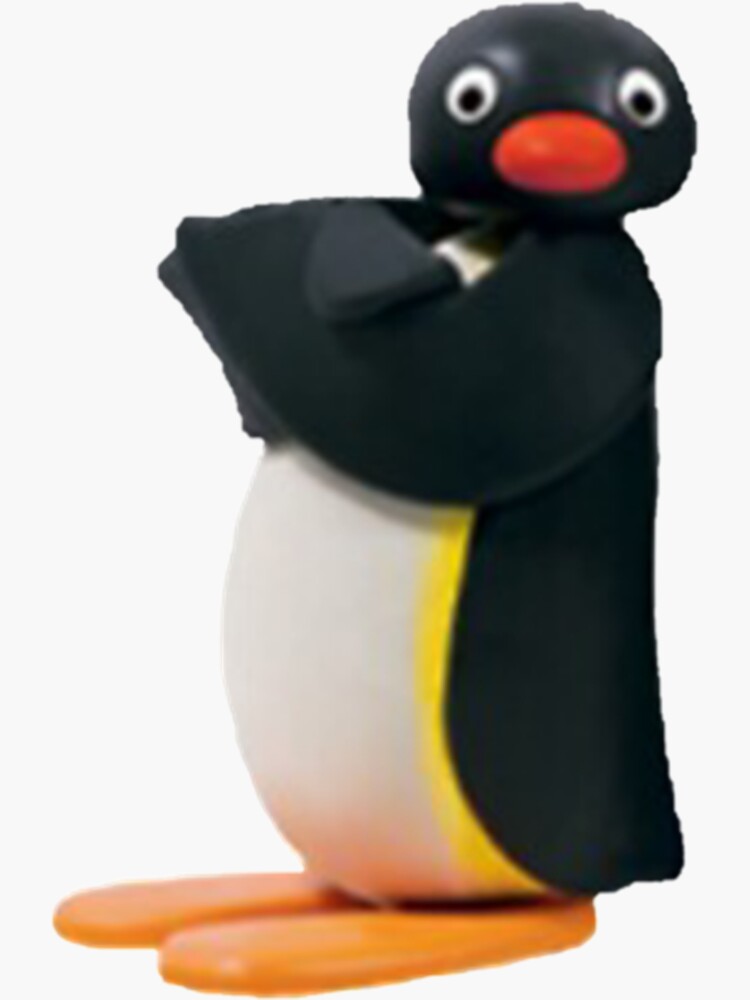 "Angry Pingu Cute Pocket " Sticker by DoorMatisyn | Redbubble