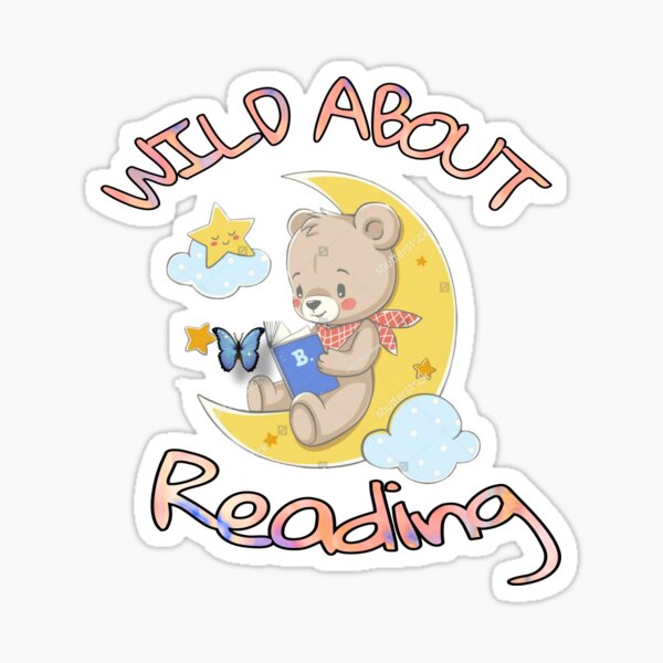 "Wild About Reading" Sticker by SuperMad-Shop | Redbubble
