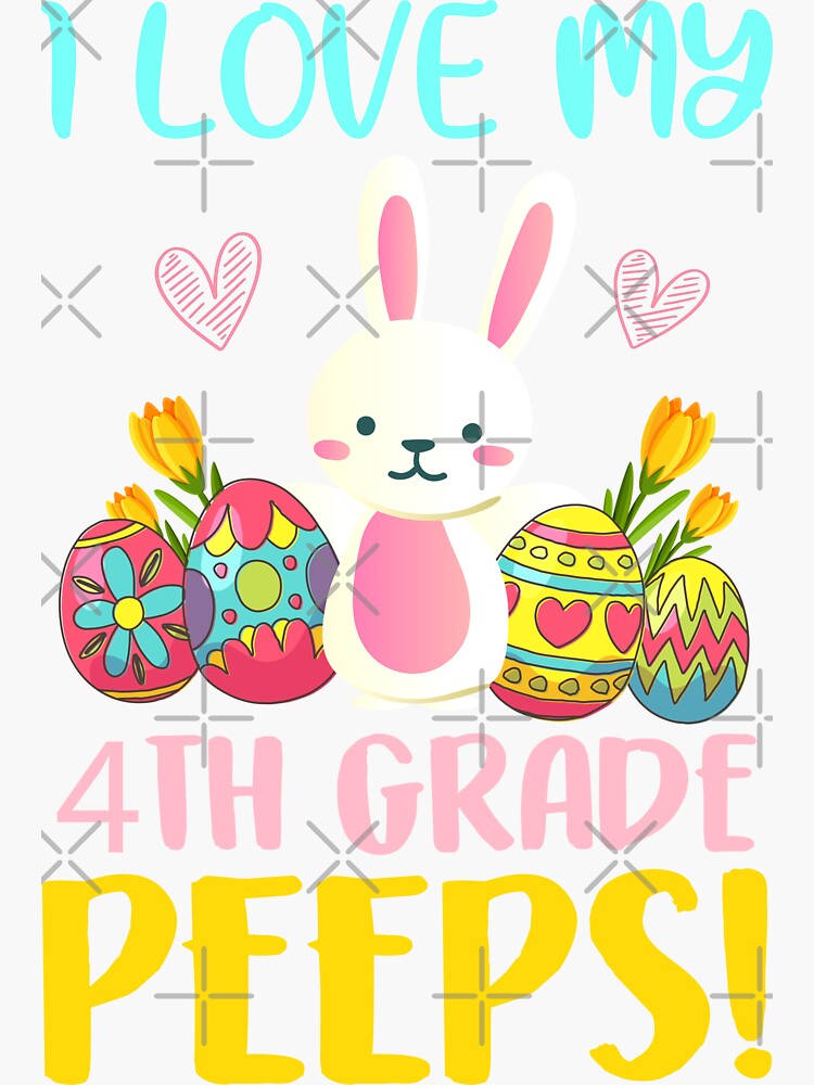Pegatina «Conejito Día de Pascua Amo a mis estudiantes de 4to grado ...