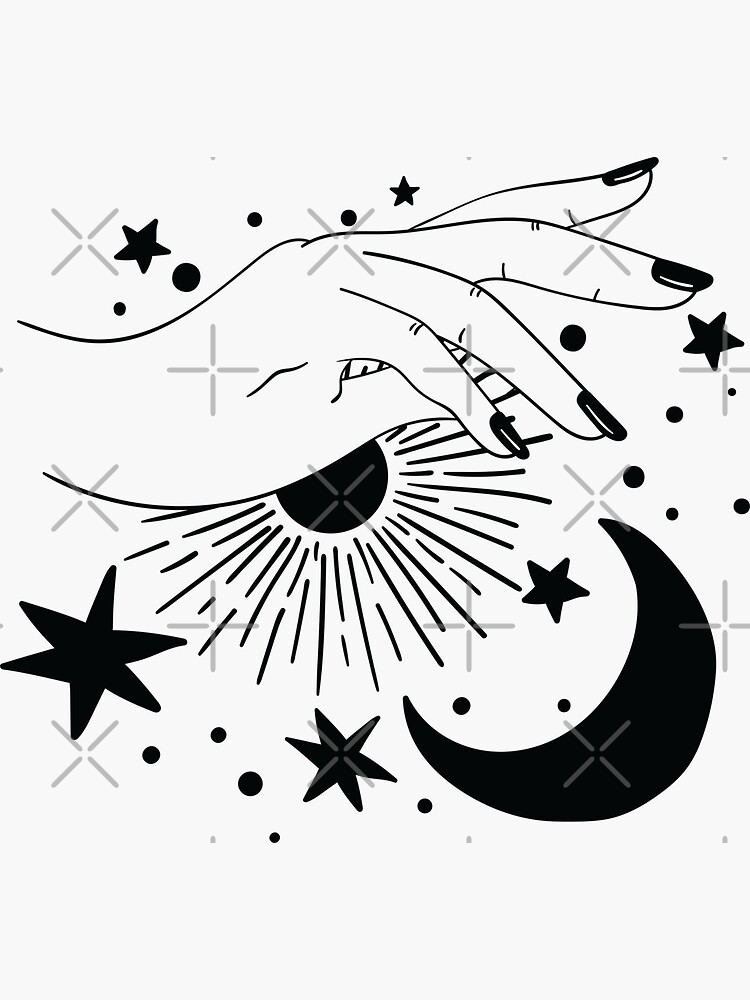 "Celestial hand line art" Sticker for Sale by shiranthathilak | Redbubble