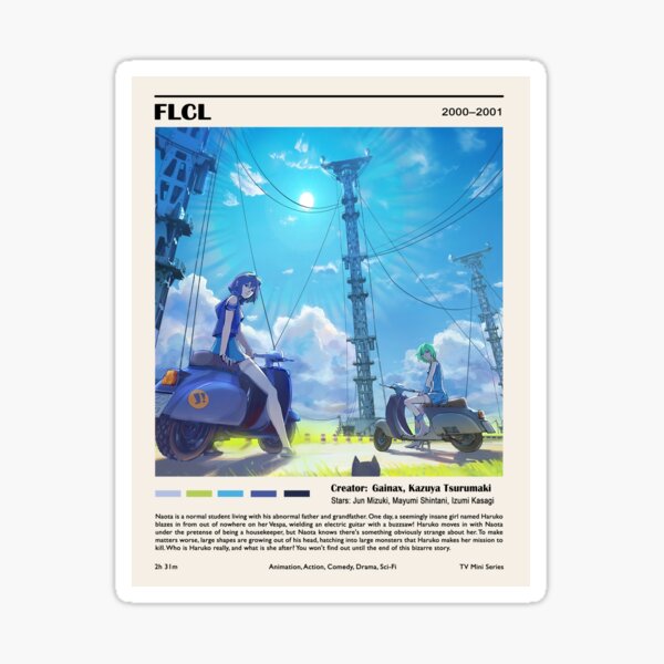 "Anime FLCL Poster" Sticker for Sale by DollyLindgren94 | Redbubble