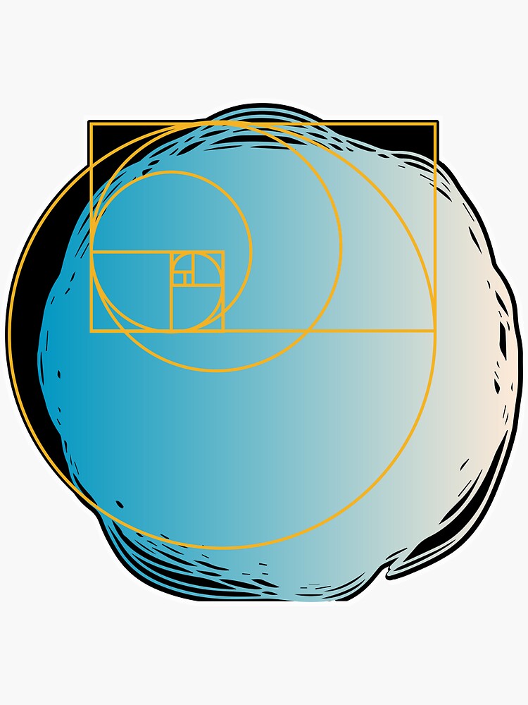 "Fibonacci and blue background -sticker" Sticker by JessieMania | Redbubble