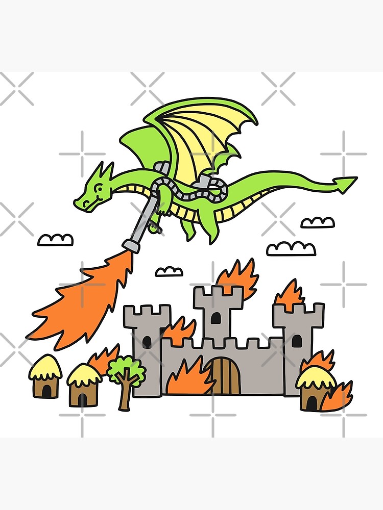 "Dragon With A Flamethrower" Art Print by obinsun | Redbubble