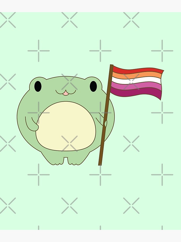 "Cute Frog Pride Froggy lesbian pride flag" Art Print for Sale by ...