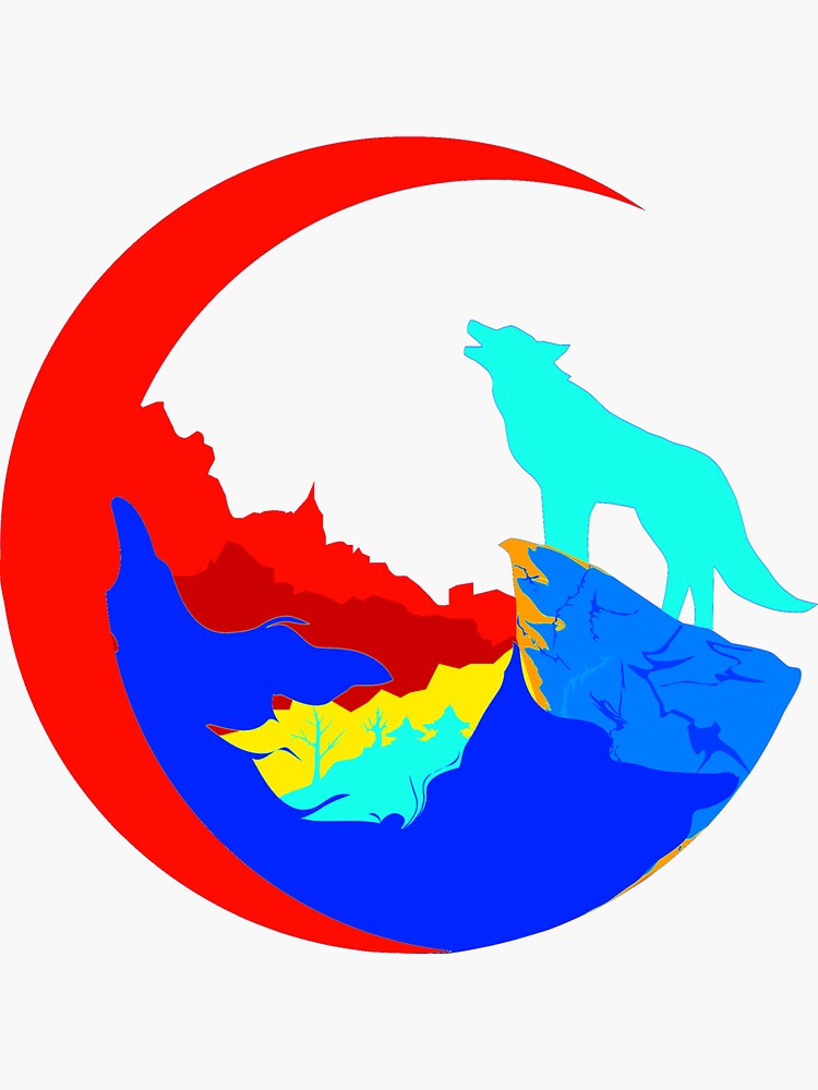 "Blue Wolf" Sticker by Purpel22 | Redbubble