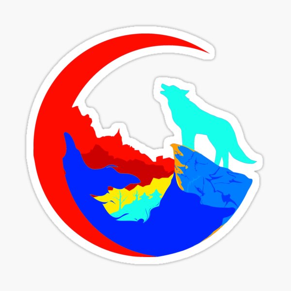"Blue Wolf" Sticker by Purpel22 | Redbubble