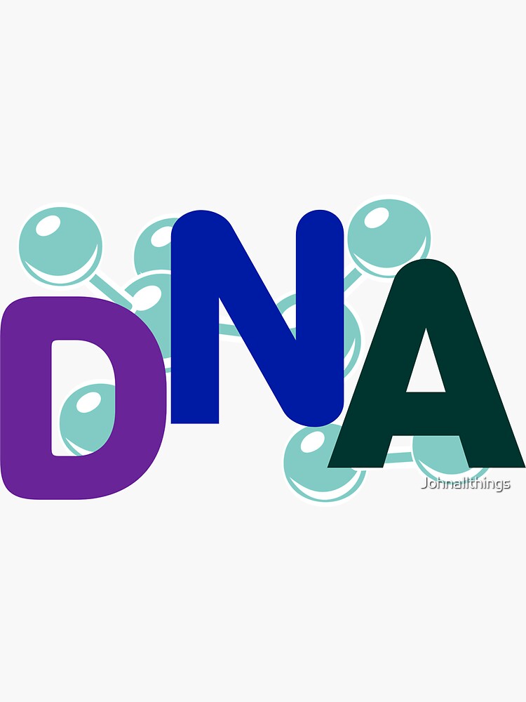 "DNA lettering design" Sticker for Sale by Johnallthings | Redbubble