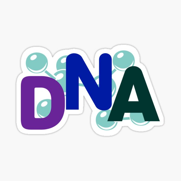 "DNA lettering design" Sticker for Sale by Johnallthings | Redbubble