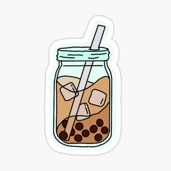 "Boba tea sticker" Sticker for Sale by Createwithizzy | Redbubble