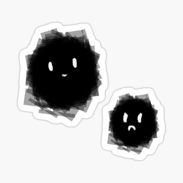 "Happy and grumpy dark blobs" Sticker by Okapiarts | Redbubble