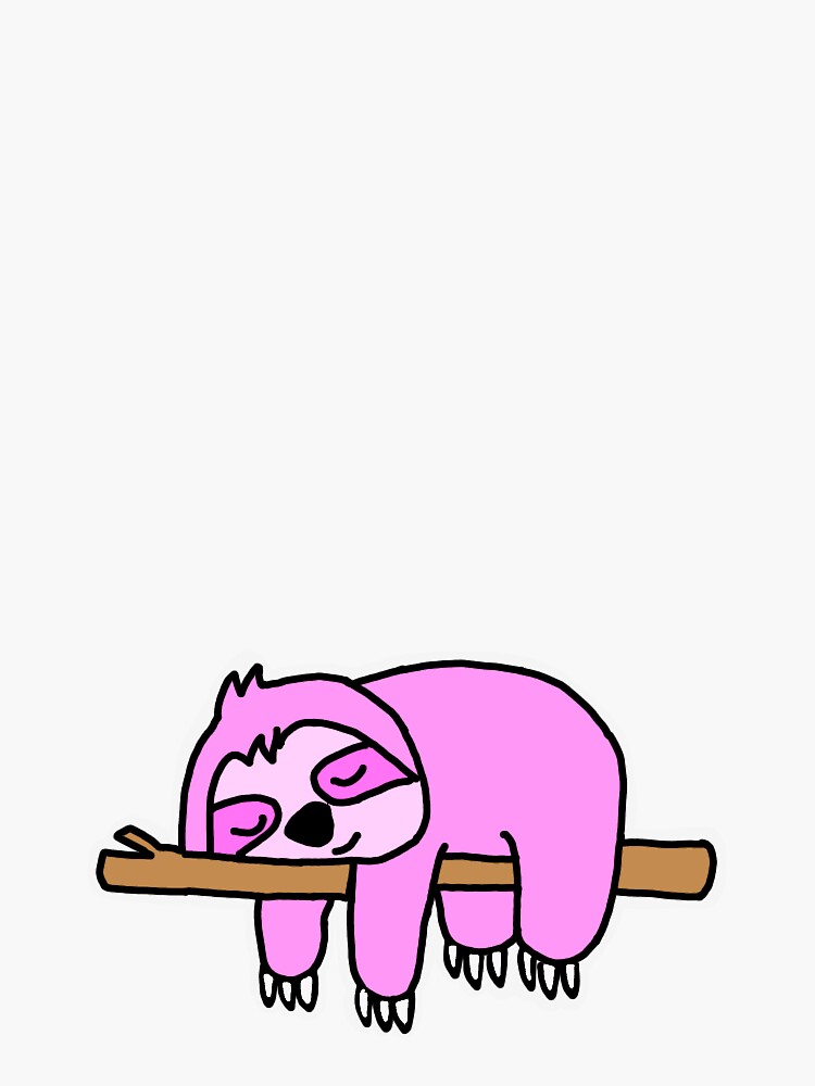 "Pink sloth sticker" Sticker by Createwithizzy | Redbubble
