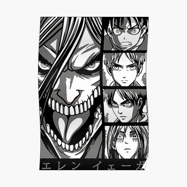 "Eren Jaeger - Attack on titan" Poster for Sale by E1even1nk | Redbubble